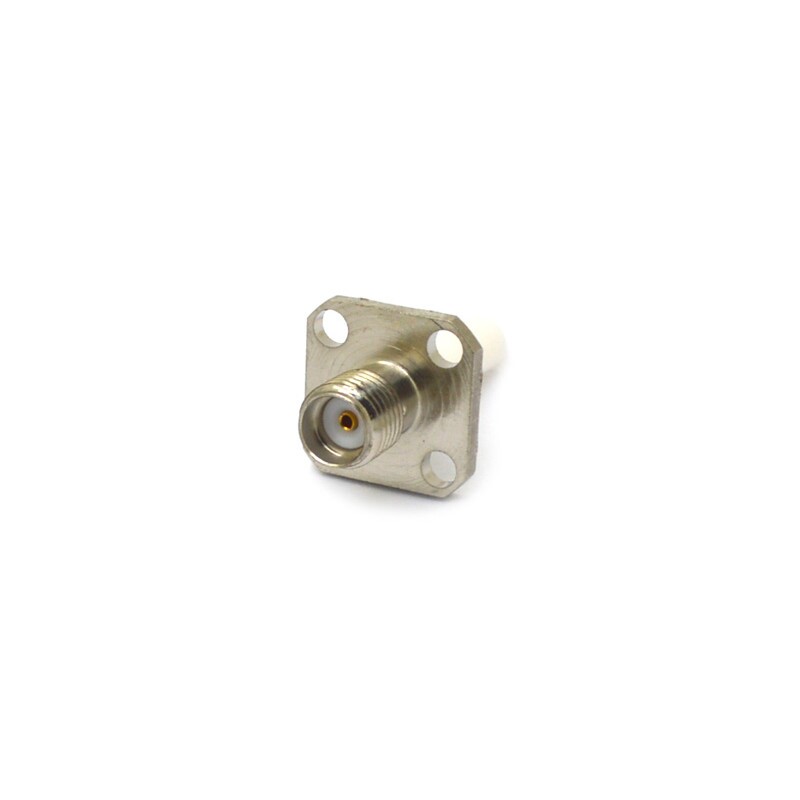 Conector SMA Fêmea Reto Painel Base Quadrada 12,7mm Isolante de 15,2mm - 3005 - Gav 81 - KLC