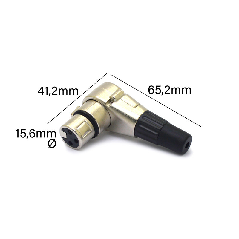 Conector Canon XLR Fêmea 3 Vias 90° - 41285