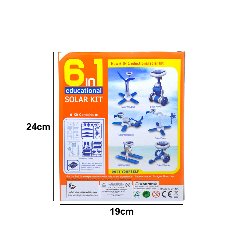 Kit Educacional Robô Solar 6 em 1 - No. 2111 - Fácil de Montar - WRT003668