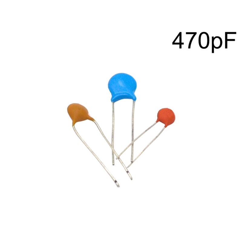 Capacitor Cerâmico Disco 470pF ( 471/0.47nF/0,00047uF ) - 50V a 3000V