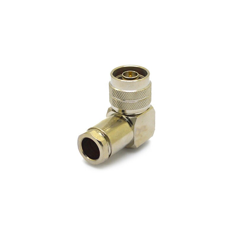 Conector 50 Ohms N Macho Angular Prensa Cabo RG-213 - CM-28 - Gav 111 - KLC