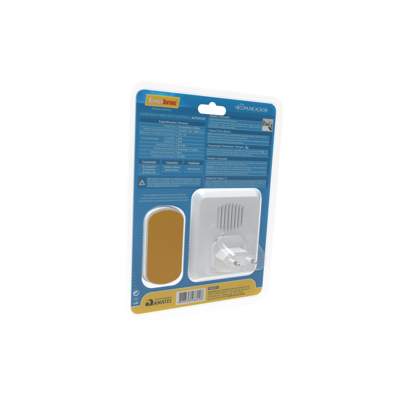 Campainha Wireless Polifônica - CM003-E - Enerbras