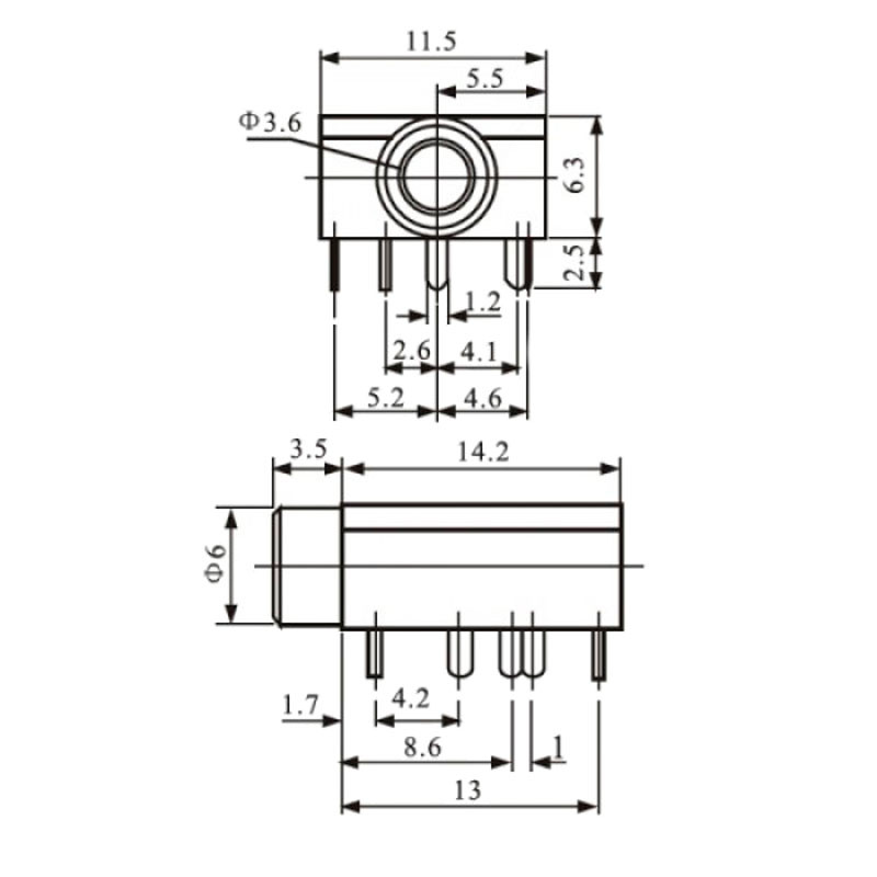 Jack J2 Estéreo sem Rosca 5 Terminais - PJ-324