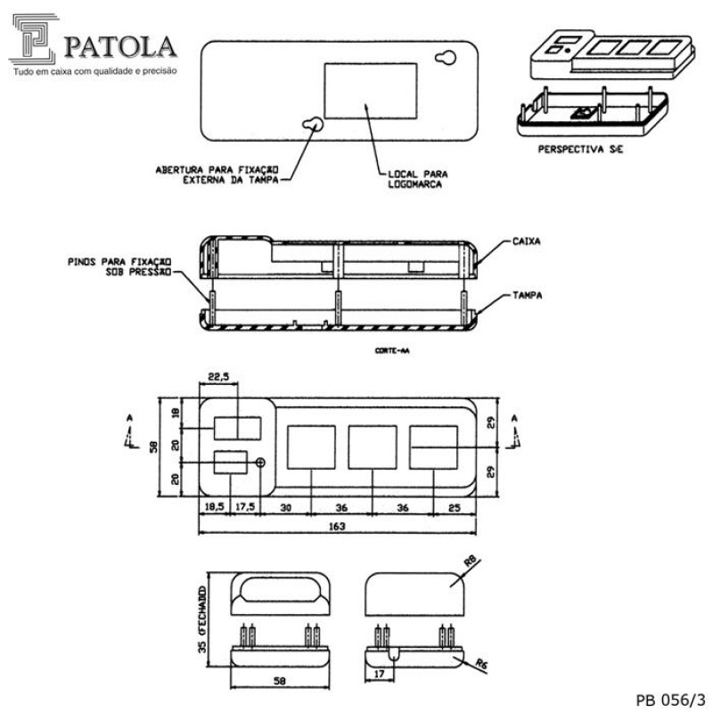 Caixa Plástica PB-560/3 - Patola