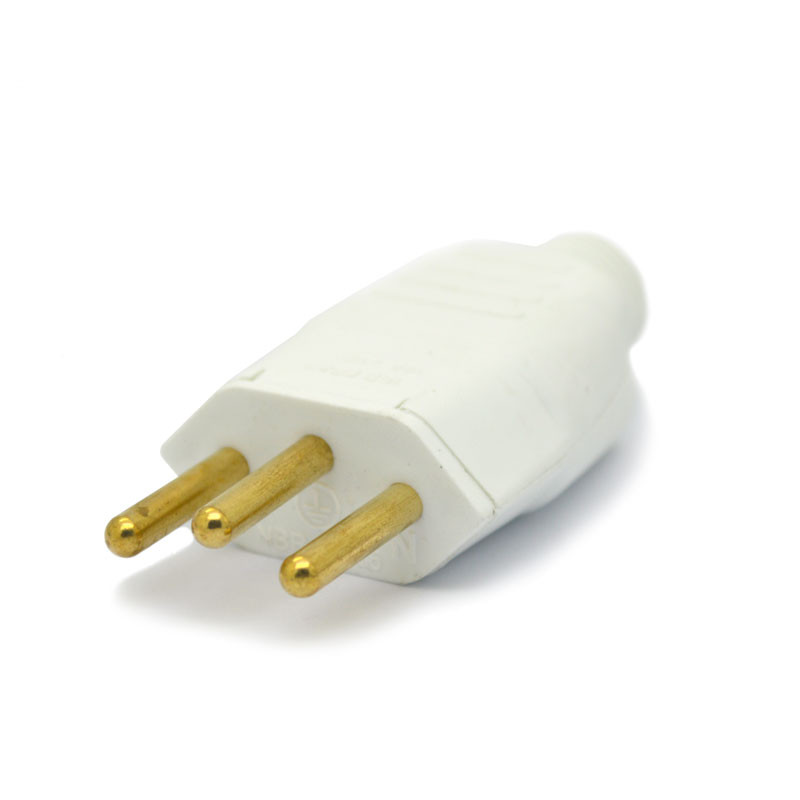 Plug Tomada 2P + T Branco 10A/250V - 071E - Enerbras