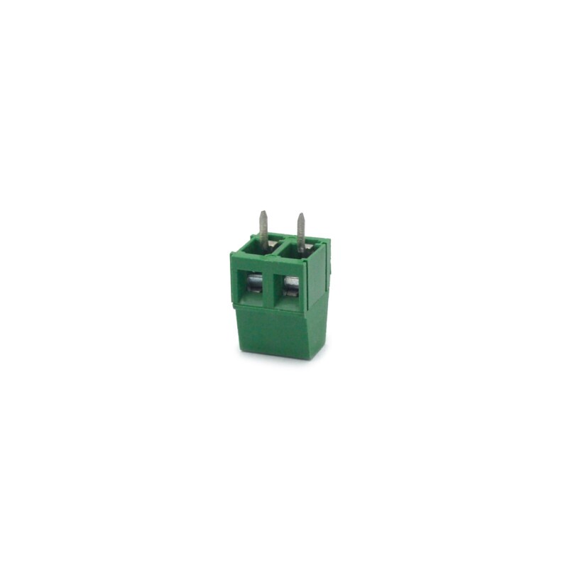 Conector Verde Multipolar KF128-5.0-02P de 2 Vias 180º - Passo de 5,0mm