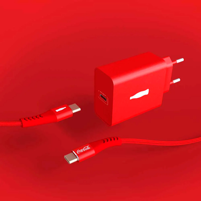 Kit Carregador Coca-Cola - PD Charger com 1 Saída USB-C PD 20W - 2189