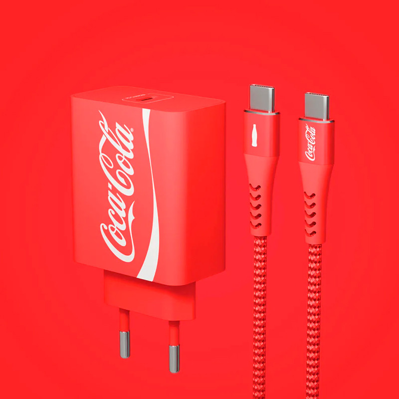 Kit Carregador Coca-Cola - PD Charger com 1 Saída USB-C PD 20W - 2189