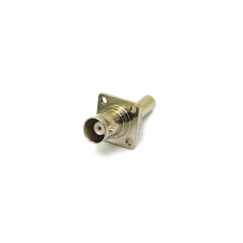 Conector BNC 50 Ohms Fêmea Reto Cabo Painel Crimpagem RG-58 Pino Fixo Base Quadrada 17,50mm - LF ...