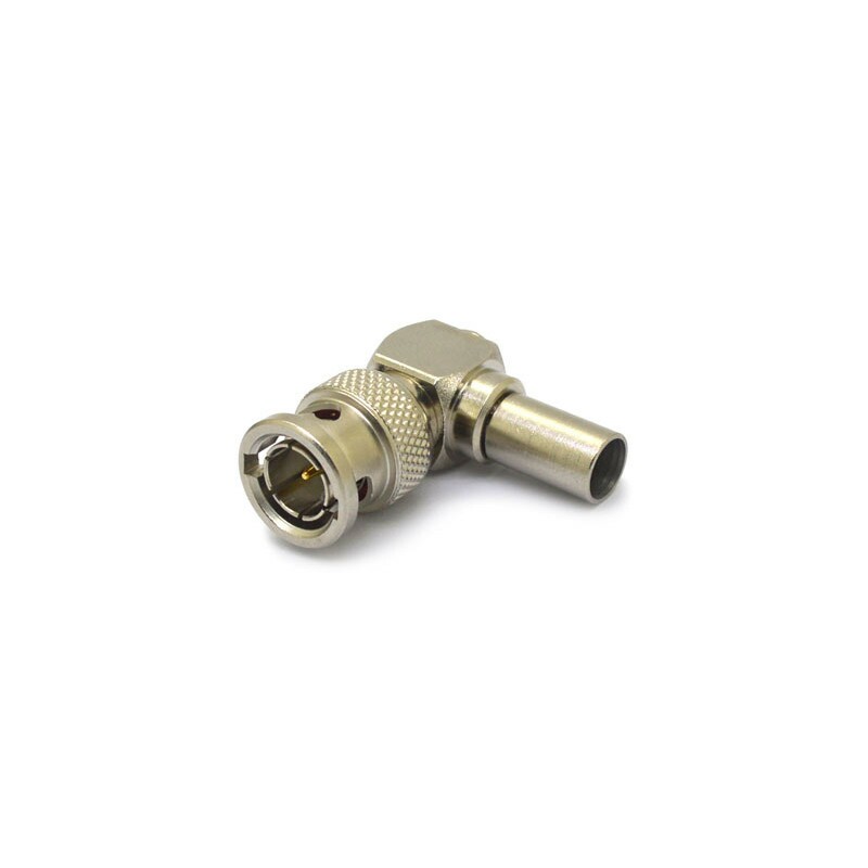 Conector BNC 75 Ohms Macho Angular para Cabo Crimpagem RG-59 e RGC-59 - Gav 01 - LM-101