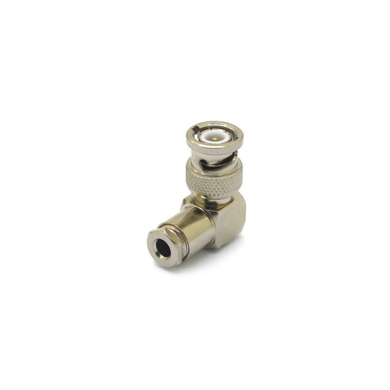 Conector BNC 50 OHMS Macho Angular Prensa Cabo 0.4/2.5 - LM-22 - Gav 02 - KLC