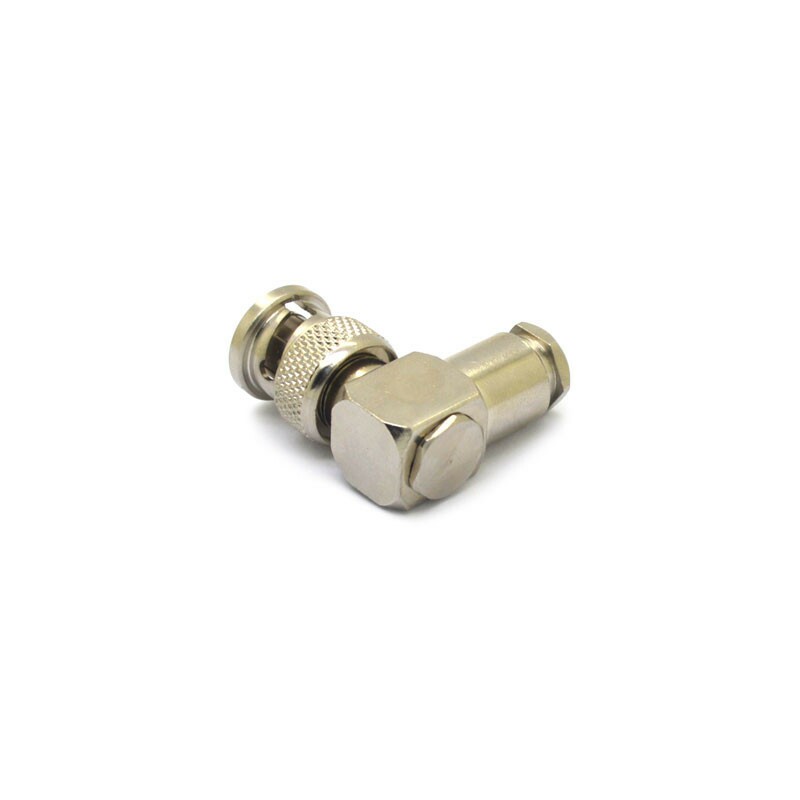 Conector BNC 50 OHMS Macho Angular Prensa Cabo 0.4/2.5 - LM-22 - Gav 02 - KLC