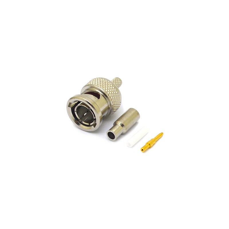 Conector BNC 75 Ohms Macho Reto Cabo Crimpagem RG-174 - LM-95 - Gav 79 - KLC