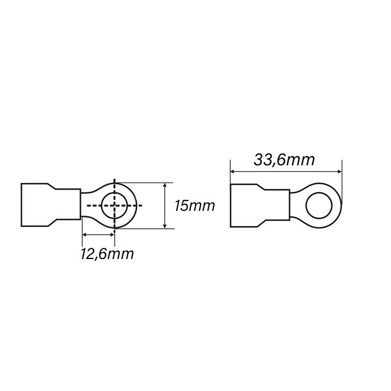Terminal Olhal Isolado 12-10 AWG M10 - 3/8" 2,6 á 6mm Amarelo - OL6206 ...