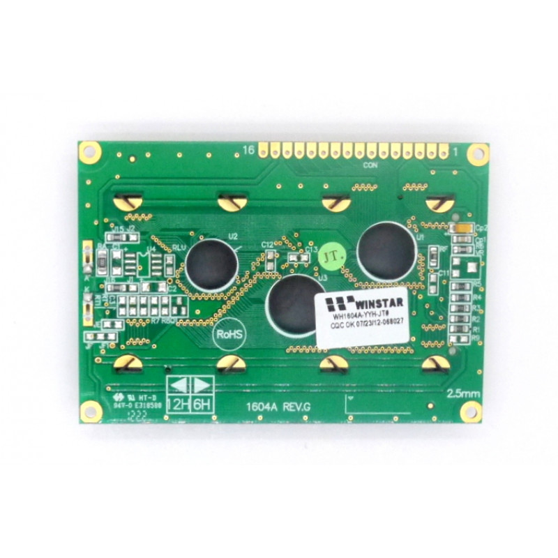 Display LCD 16x04 Verde com Luz de Fundo (Back Light) WH-1604A-YYH-JT ...