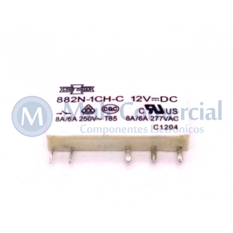 Relé 882N-1CH-C-12VDC 8A - Song Chuan