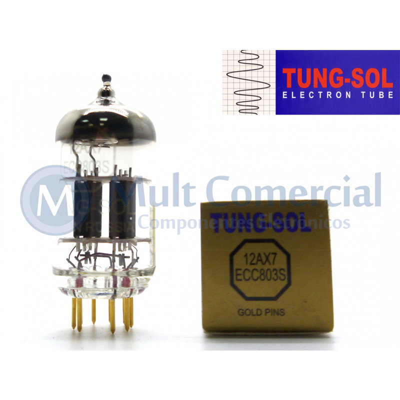 Válvula Duplo Triodo 12AX7 ECC803S - Tung-Sol Gold Pin