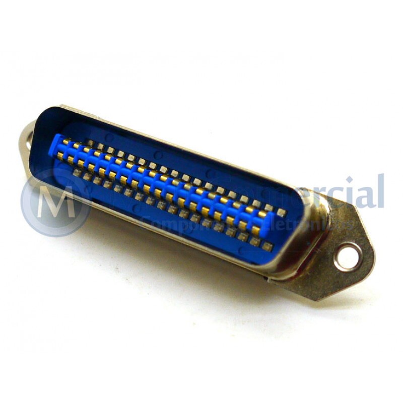 Conector Centronics Macho Solda Fio DS1039-01-36MLOS - 36 Vias - Connfly