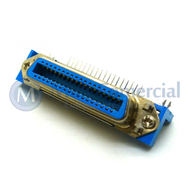 Conector Centronics Fêmea 90° PCI DS-1079 - 36 Vias - Connfly