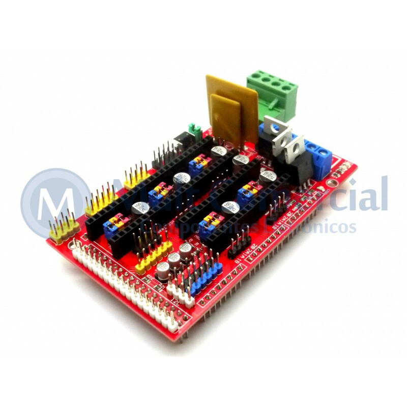 Shield de Impressora 3D compatível com Arduino Mega RAMPS 1.4