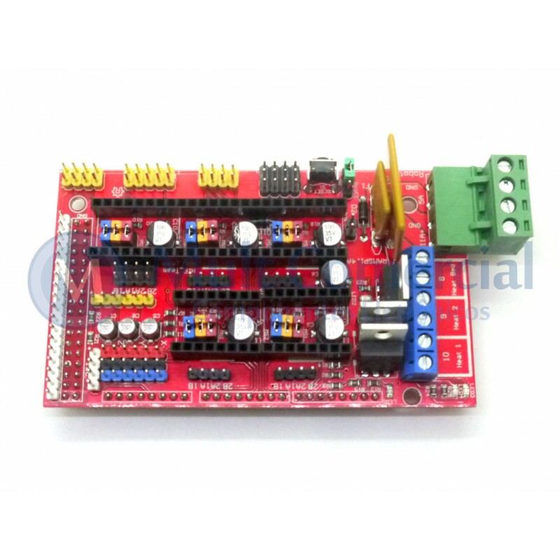 Shield de Impressora 3D compatível com Arduino Mega RAMPS 1.4