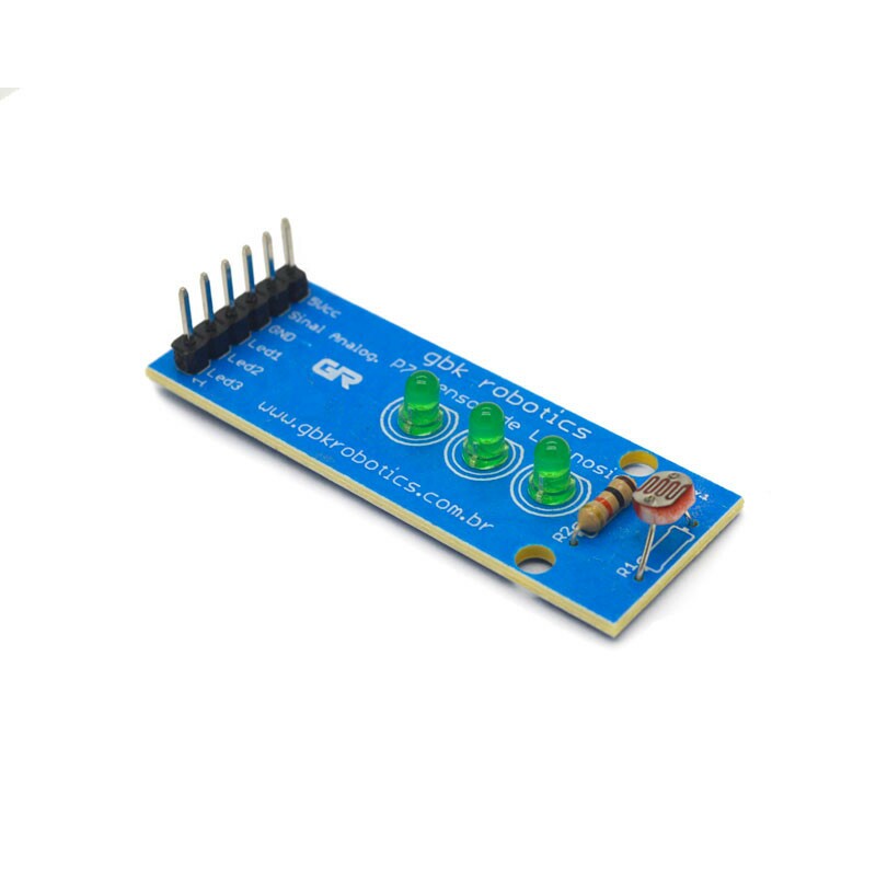 Módulo Sensor de Luz com LDR + Sequencial de Leds - GBK Robotics - P7 - GC-104