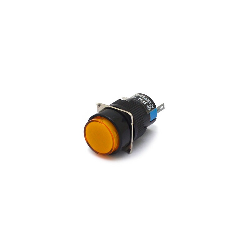 Mini Sinaleiro AC 250V/0.5A - DC 30V/1A - Amarelo - YLAY8E