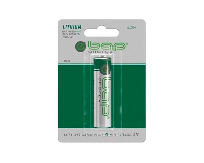 Bateria Recarregável BAP-18650 3,7v 2000 mAh