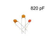 Capacitor Cerâmico Disco 820pF ( 821 / 0.82nF / 0,00082uF ) - 50V a 2000V